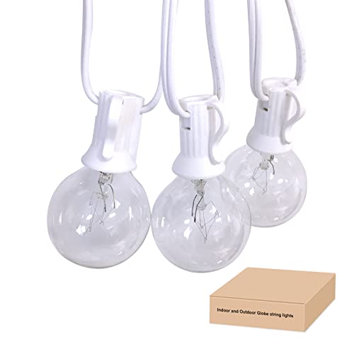 CHYParty Outdoor String Lights, 25Ft G40 Globe Patio Lights, 27 Waterproof Clear Glass Bulbs, Indoor Outside Balcony Apartment Backyard Porch Christmas Party Decor
