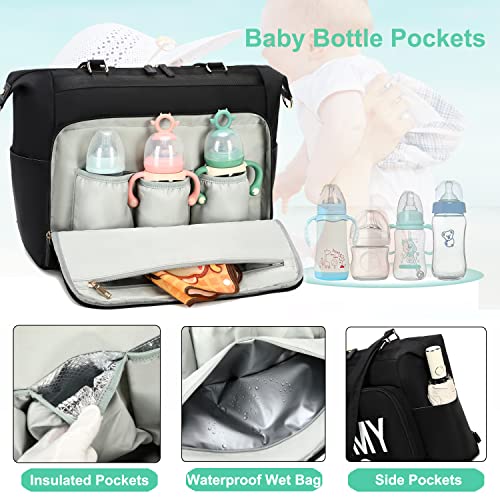 LORADI Convertible Diaper Bag Tote, Water-Resistant Diaper Backpack, 14 Pockets Hospital Bag