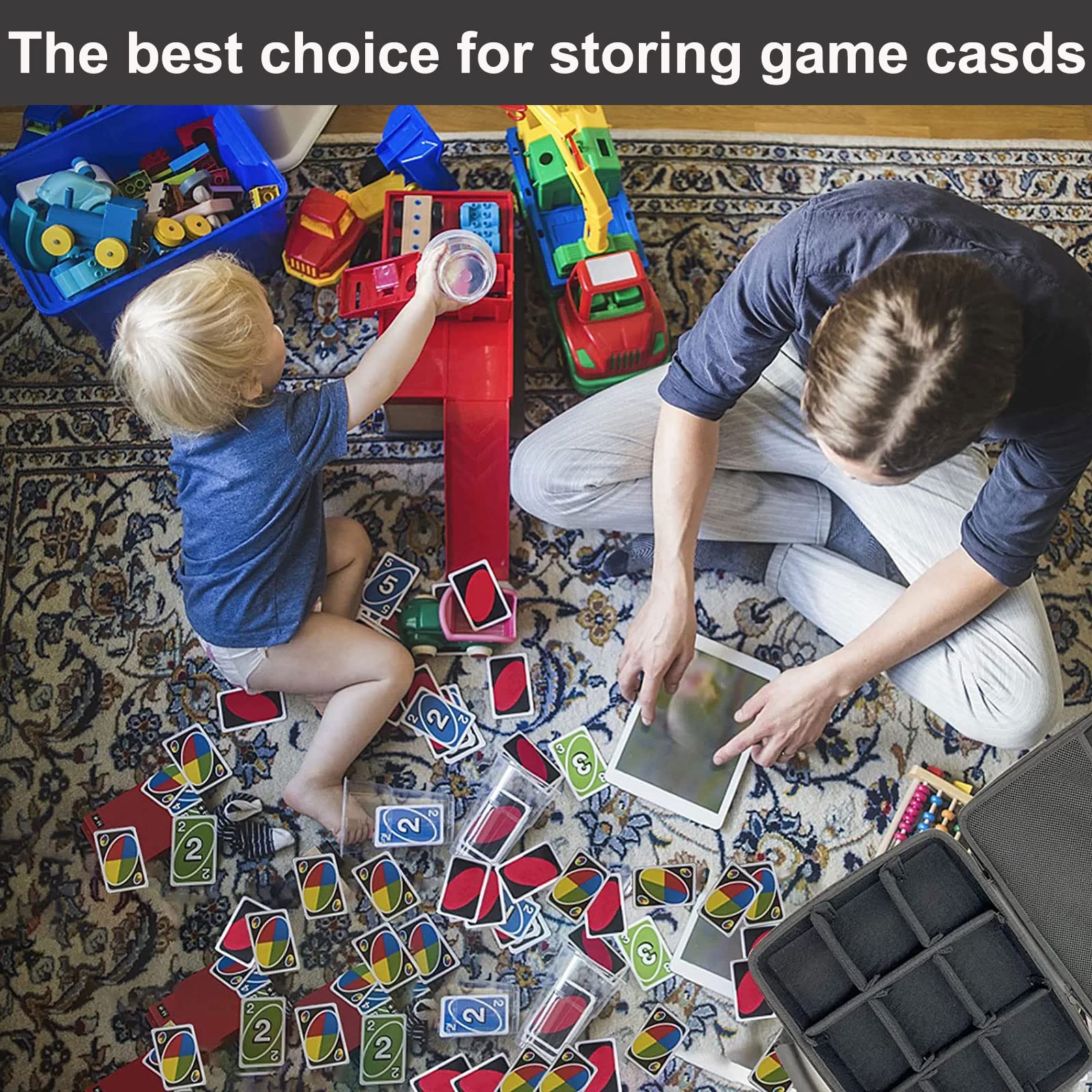 Lumus&Solem Extra Large Game Card Case for 2300-2500+ Cards, Suitable for The Expansion of C.A.H Game Cards and All Other Card Games(Black