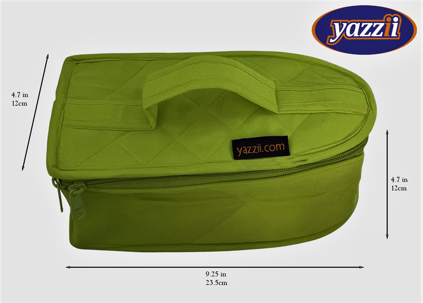 Yazzii Iron Storage Case - Iron Protective Cover - Travel Iron Holder with Handle & Zipper Closure - Iron Carrying Storage Bag - Dustproof & Easy to Carry Green