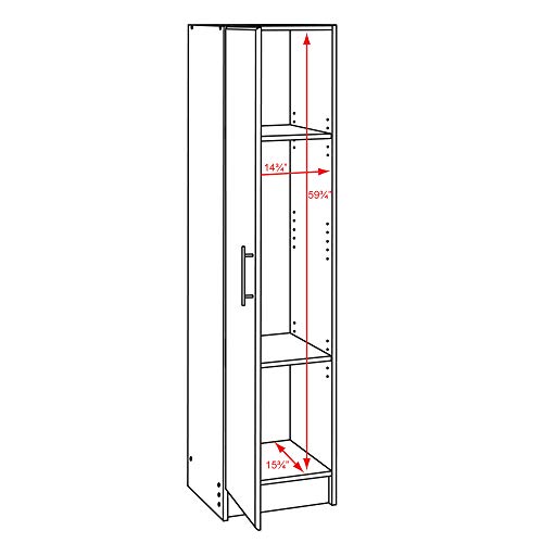 Prepac Elite 16" Narrow Cabinet in White