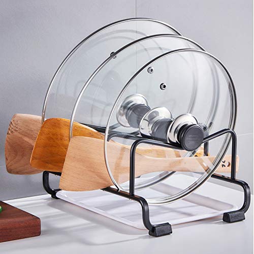 BHVXW Iron Cutting Board Frame Chopping Board Pot Lid Holder Organizer Wall Mount Bakeware Pan Lid Cover Rack Holder Kitchen Tools (Color : D)