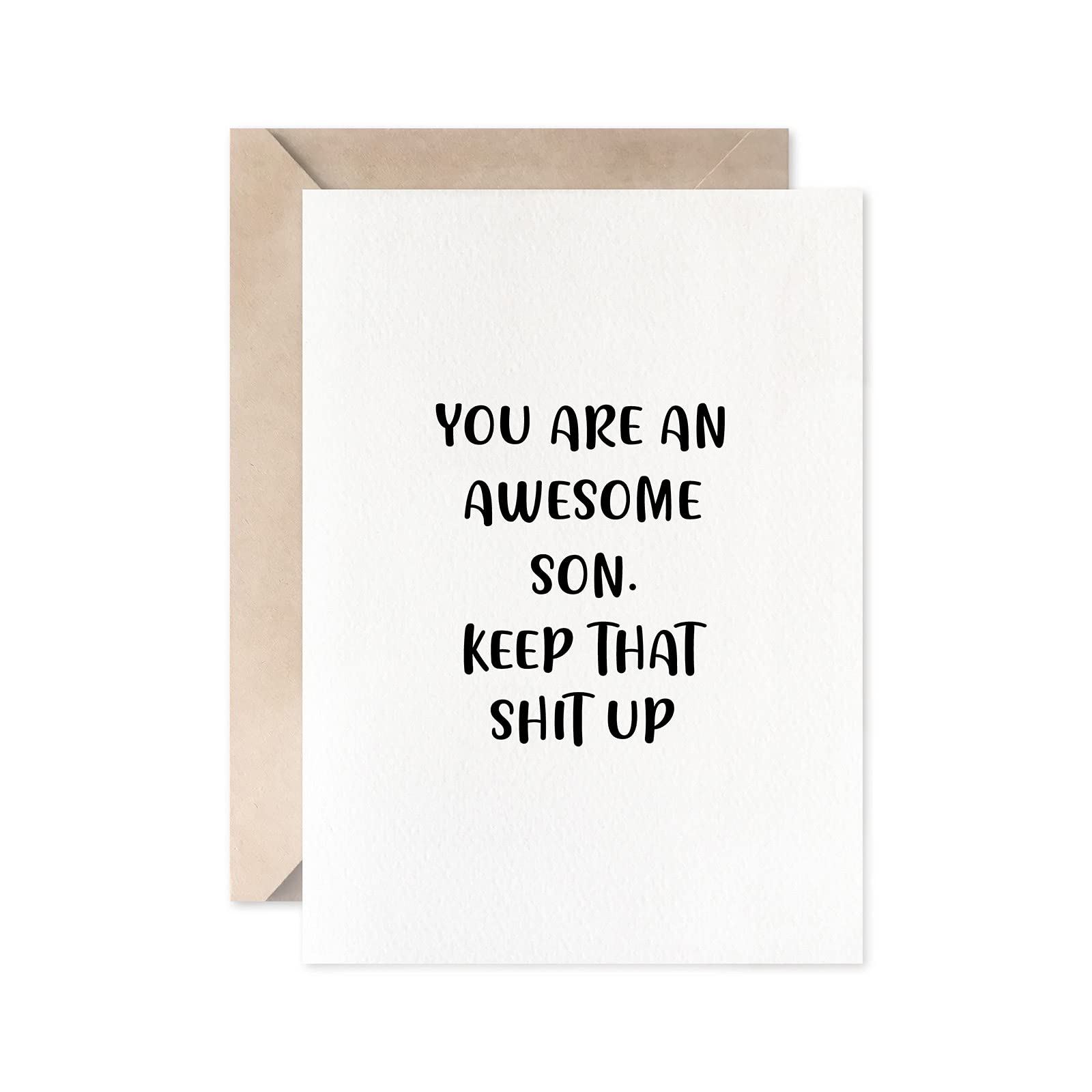 Funny Birthday Card For Son, Unique Boy Christmas Graduation Greeting Card Gift from Dad, Mom