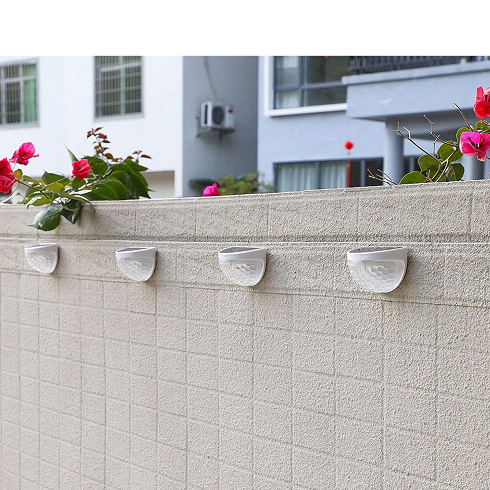 Lxcom Lighting Solar Wall Lights Solar Fence Light Solar Deck Lights Outdoor Solar Fence Post Lights Solar Powered Wall Lights Decorative Deck Light for Home Garden Lawn Backyard, 2 Pack (White)