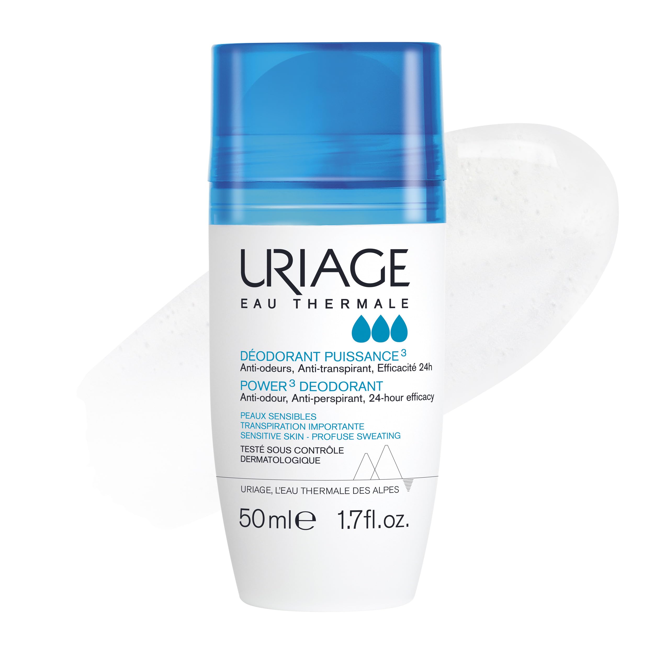 URIAGE Power 3 Clinical Strength Antiperspirant Deodorant | Long-Lasting, Fresh Scent for Sensitive Skin | 24-Hour Protection.