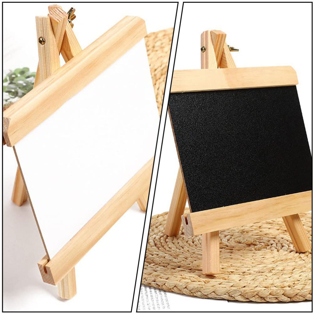 Chalkboard Signs Tabletop Blackboard Plaque: 2pcs Mini Craft Message Sign for Painting Drawing Supplies Black White