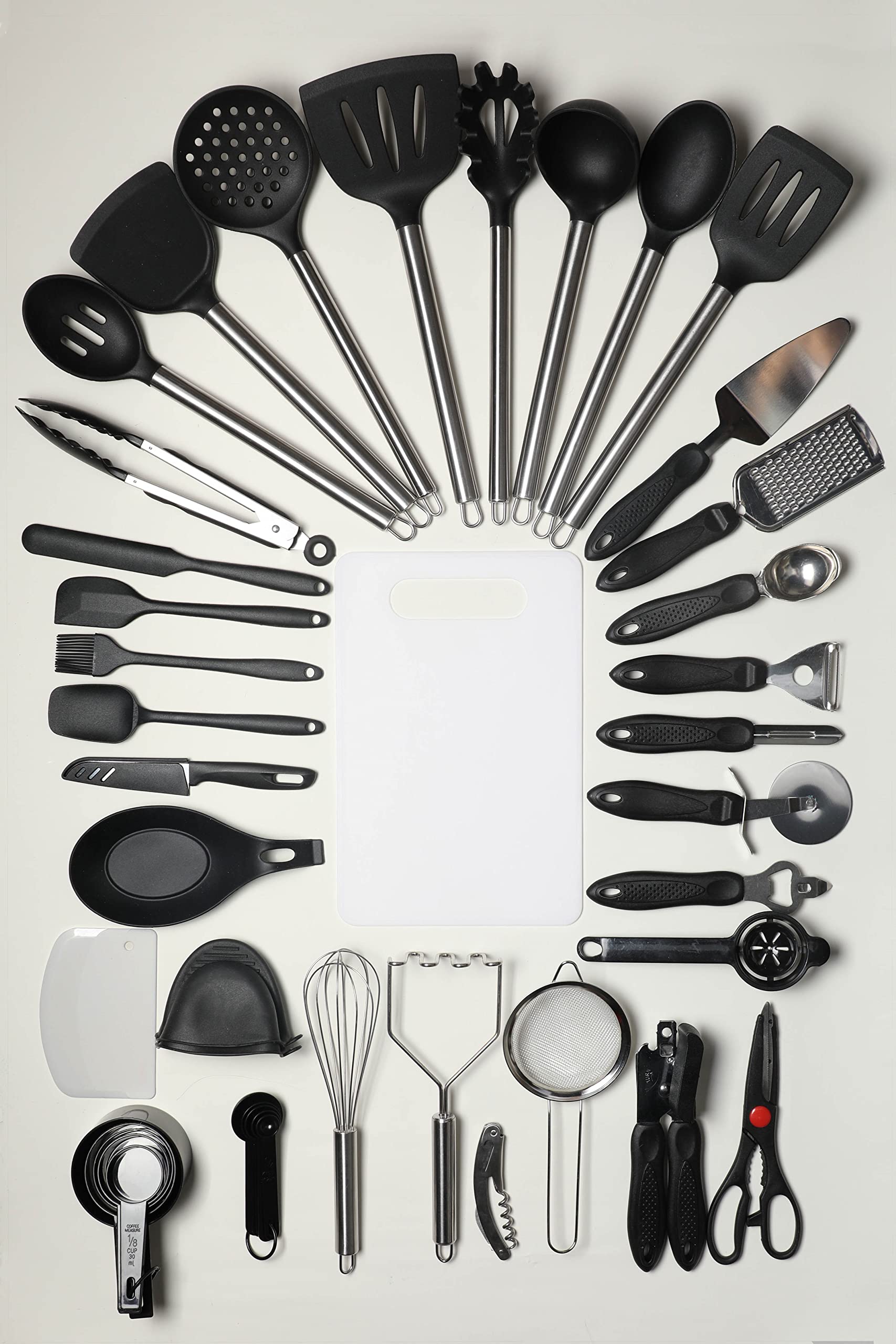Black Nordic Style Aluminium Utensils Kit Cooking Accessories Portable Restaurant Home Non-stick Silicone Cooking Kitchen Utensils Set