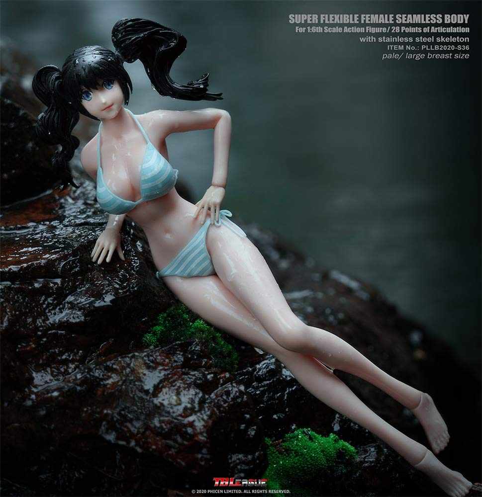 HiPlay TBLeague Seamless Action Figure Anime Girl Body Type and Large Bust 1:6 Scale S36A(Pale, Without Head)
