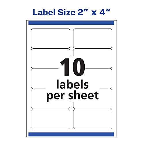 Avery Repositionable Shipping Labels for Laser Printers 2 x 4, Box of 1,000 (55163)