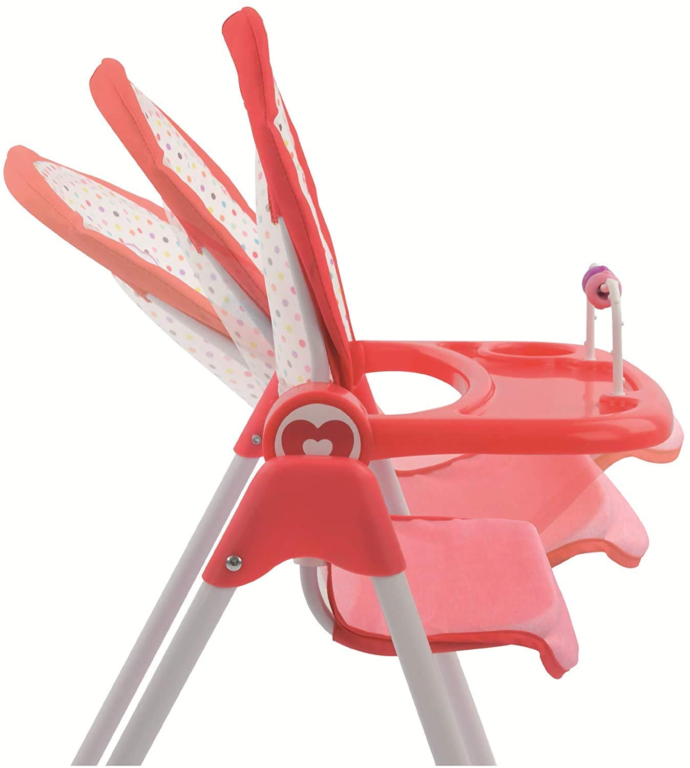 Little Mommy Snacky Doll High Chair (D92889), Front Feeding Tray with Toy Bar and Bottle Holder, Tilted Seat Function Allows Baby Doll to Nap - Fits Dolls up to 21 inches, Age 3+