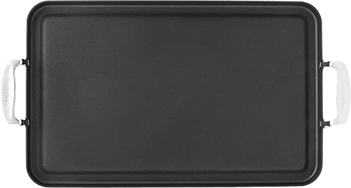 Cuisinart Double Burner Griddle, Chef's Classic Nonstick Hard Anodized, Stainless Steel, 655-35 13-Inch x 20-Inch