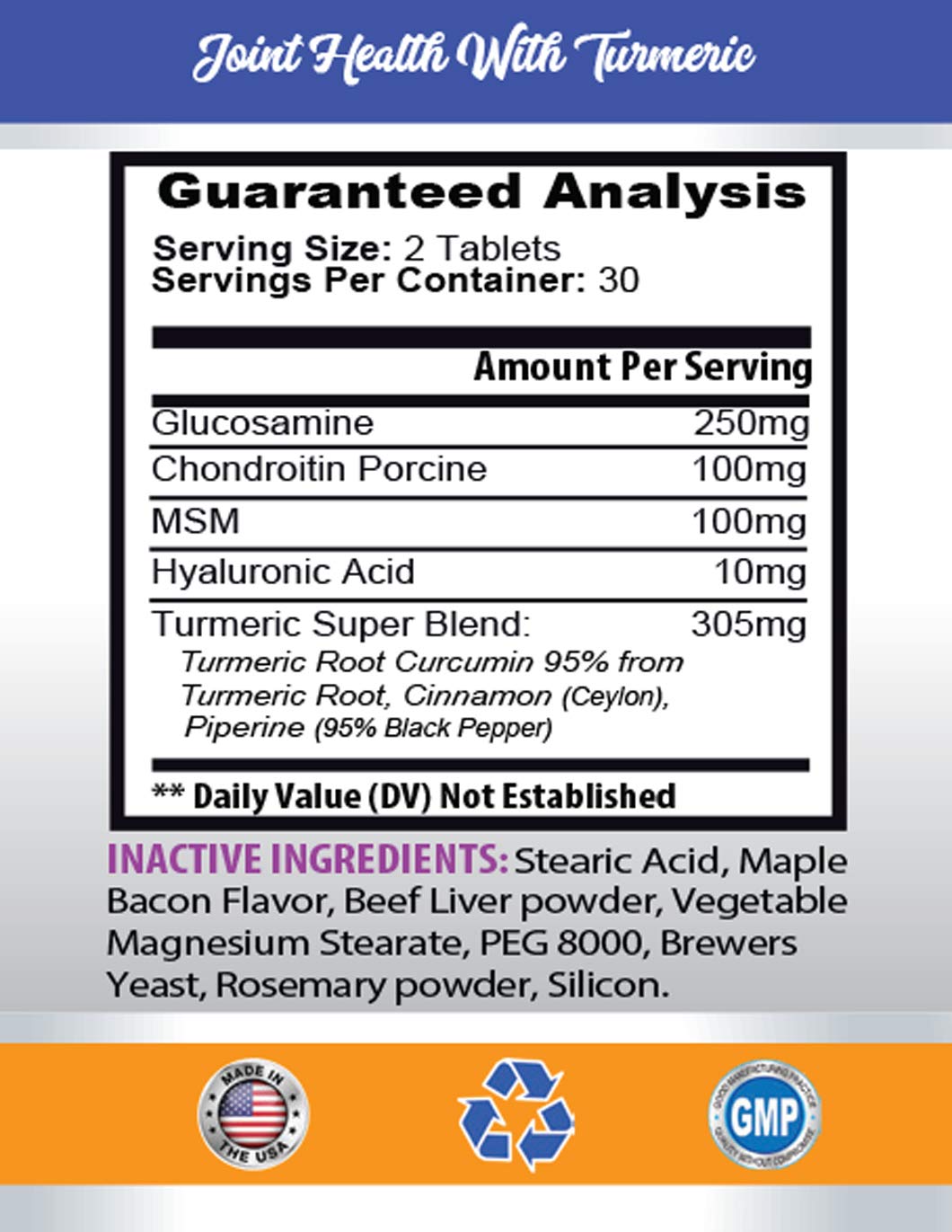 Dog Joint Formula - Pets Turmeric Joint Health - for Dogs and Cats - Advanced Complex - Dog Turmeric Supplement - 1 Bottle (60 Tablets)
