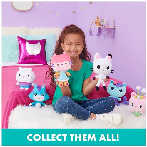 Gabby’s Dollhouse, 7-inch Cakey Cat Purr-ific Plush Toy, Kids Toys for Ages 3 and up