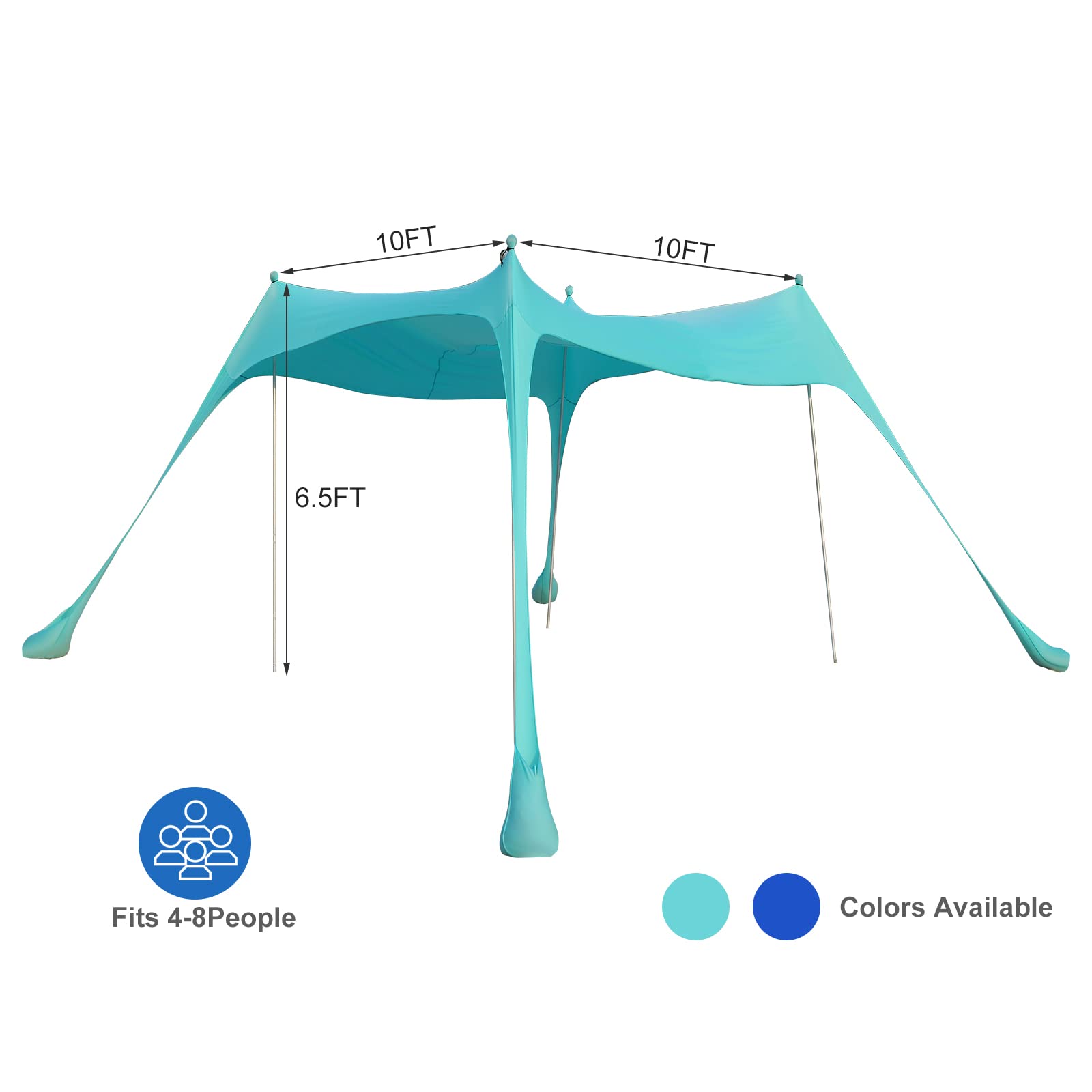 Beach Tent Sun Shelter,Beach Canopy Outdoor Beach Shade with Beach Blanket,UPF 50+ Sun Protection,for Beach,Camping,Picnic,Outdoor…