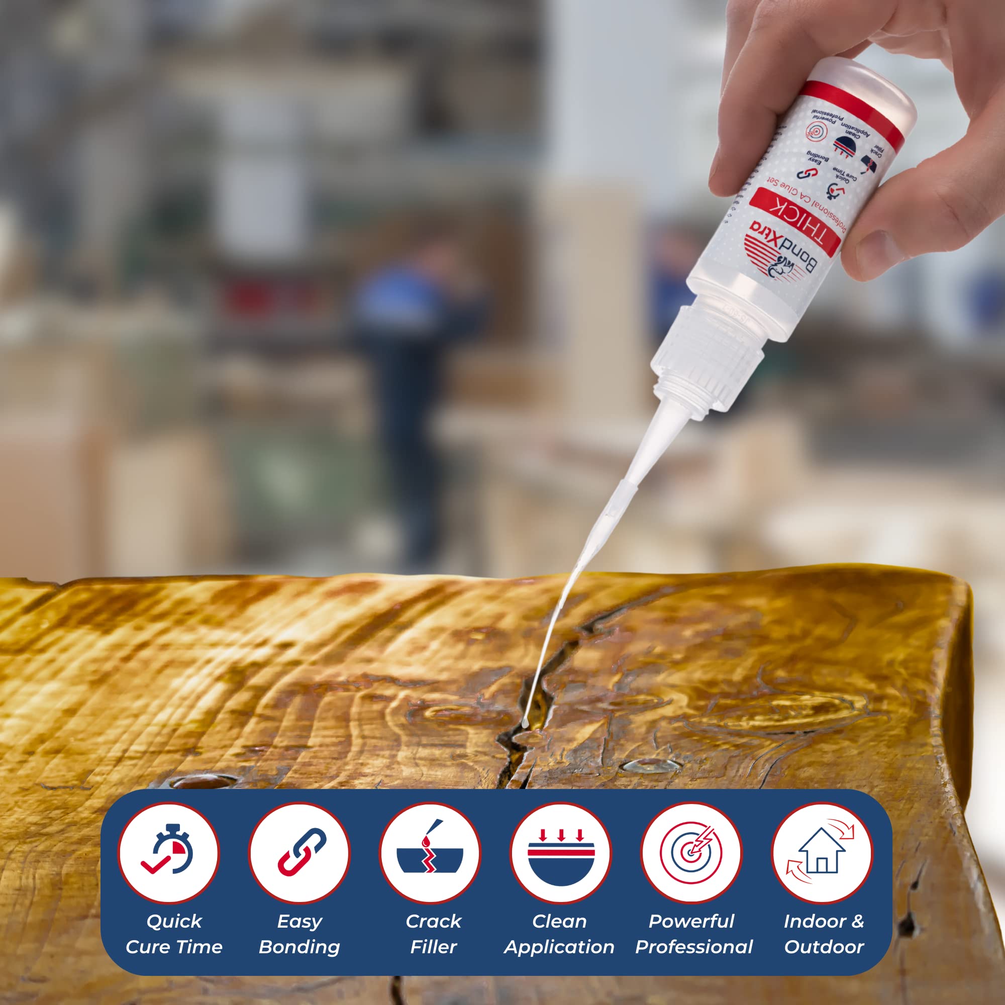 BondXtra Thick Viscosity 8 oz. Premium CA Glue for Woodworking with Extra Bottles, Caps and Microtips, Super Glue Kit for Woodturning, Plastic, Wood and DIY Craft