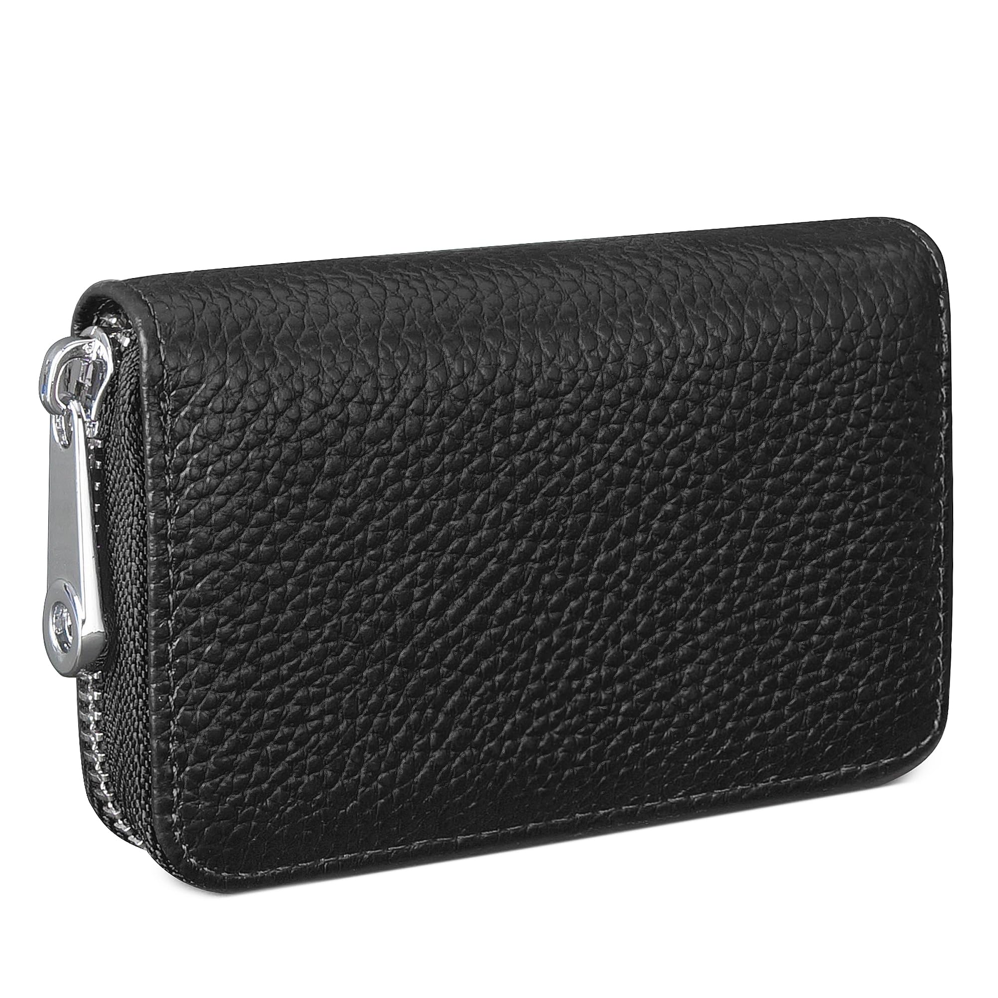 GADIEMKENSD Women Credit Card Holder Small Rfid Wallet Zipper Genuine Leather Accordion Wallets Case for Womens id Compact Slim Zip 12 Individual Credit Card Slots And 2 Cash Slots Wine Red