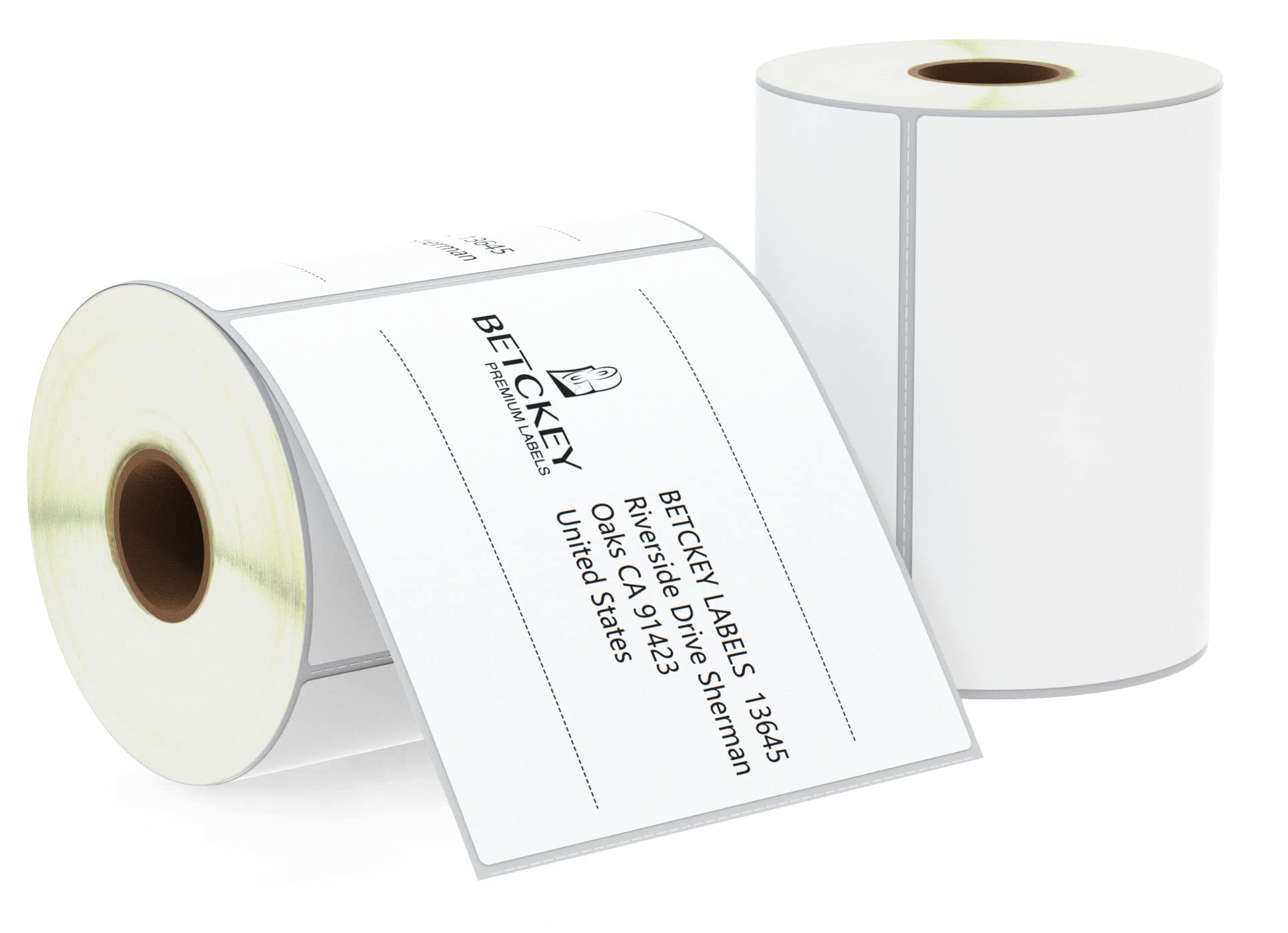 BETCKEY - 4" x 4" (102 mm x 102 mm) Shipping & Large Square Labels Compatible with Zebra & Rollo Label Printer,Premium Adhesive & Perforated [1 Rolls, 350 Labels]