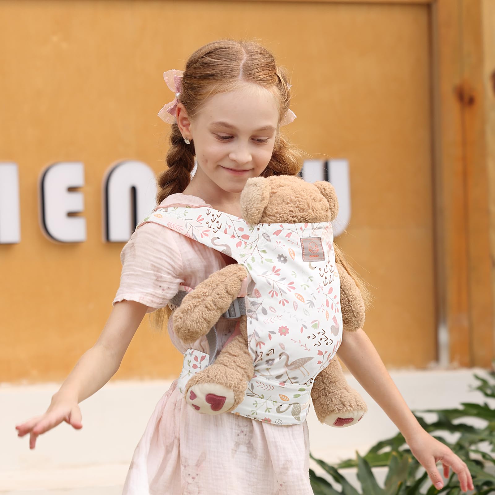 GAGAKU Baby Doll Carrier Soft Cotton Stuffed Toy Carrier Doll Accessories for Kids – Pink (Flamingo)