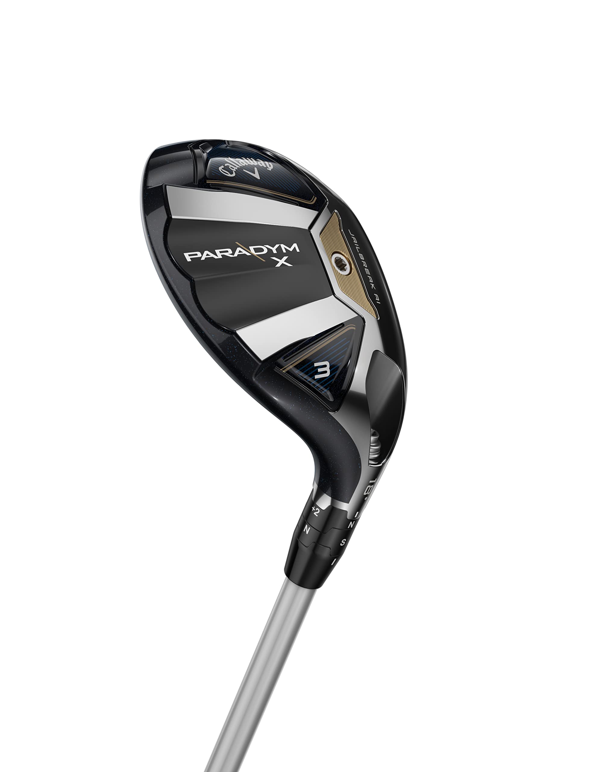 Callaway Golf 2023 Paradym X Hybrid (Right Hand, 75G Graphite Shaft, Stiff Flex, 3 Hybrid), Black, Silver