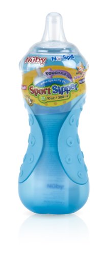 Nuby Plastic No-Spill Sport Sipper, 10 Ounce Colors May Vary