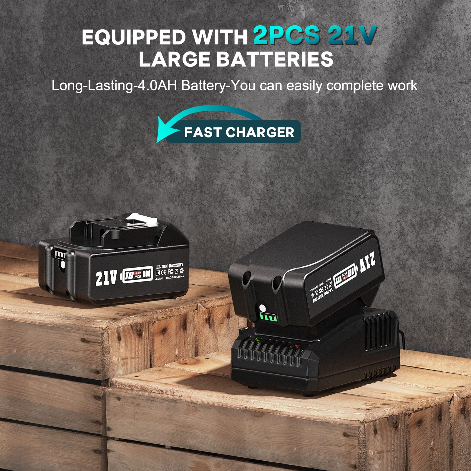 Avhrit Cordless Compact Router, Wood Router Tool With 2PCS 4.0Ah Batteries, 21V Brushless Portable Handheld Palm Routers for Woodworking, Wood Trimmer Cutting with 15 pieces 1/4" Router Bits Set