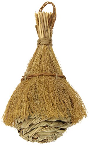 Prevue Pet Products BPV1156 Natural Fiber Finch Covered Tiki Hut for Birds