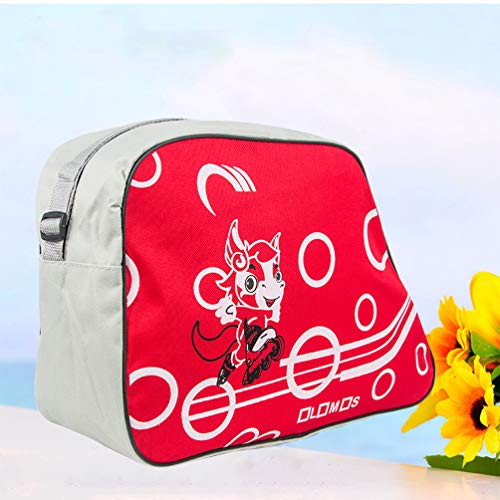 BESPORTBLE 1pc Skate Bag Portable Fashionable Adjustable Shoulder Strap Roller Skate Inline Skate Ice Skating Shoes Storage Bag Organizer Red