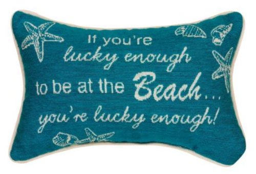 Manual 12.5 x 8.5-Inch Decorative Throw Pillow, If You're Lucky Enough