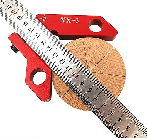 DDWT YX-3 Center Finder Woodworking Square Center Scribe 45 90 Degrees Angle Line Scriber Marking Tools Metric and Inch Ruler Magnetic Wood Measuring Scribe Tool
