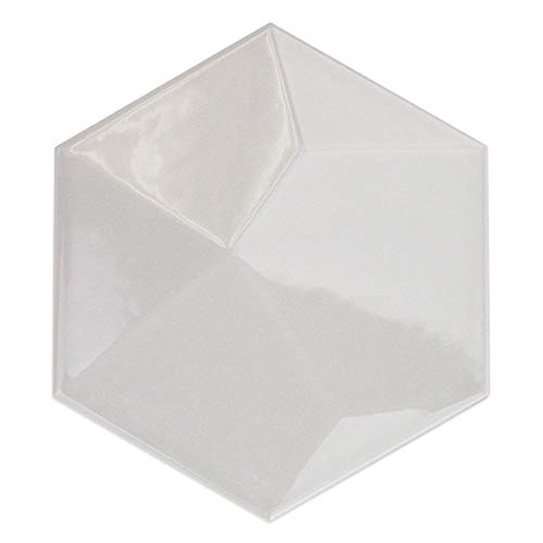 Bethlehem 3D Hexagon Pearl 5.9" x 6.96" Polished Ceramic Wall Tile (Sample)