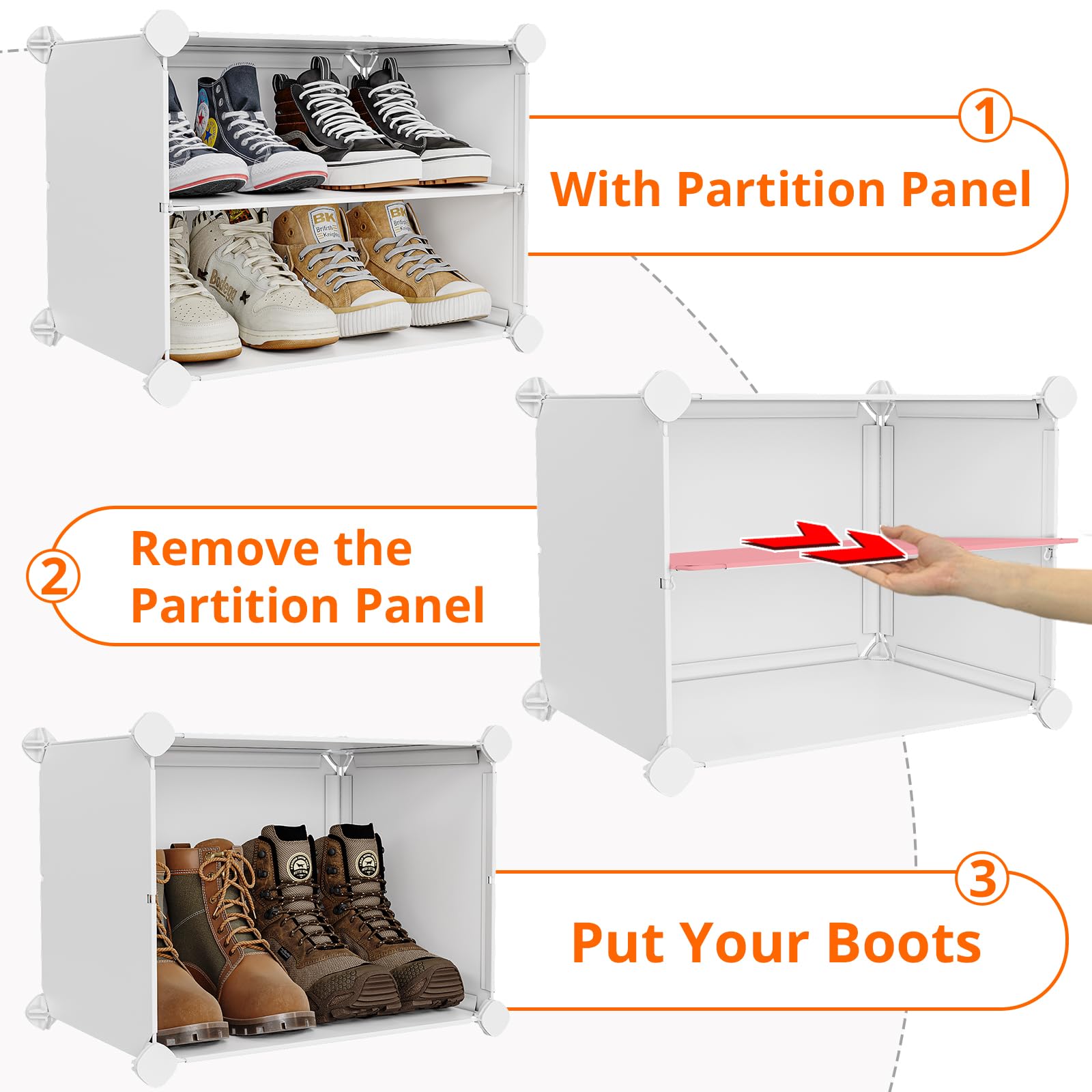 VIPZONE 10-Tier Narrow Shoe Rack,20 Pairs Tall Shoe Cabinet Storage,Vertical Shoe Organizer for Closet,Entryway,Hallway, Bedroom,Shoe Storage with Door,Plastic Shoe Shelves,White