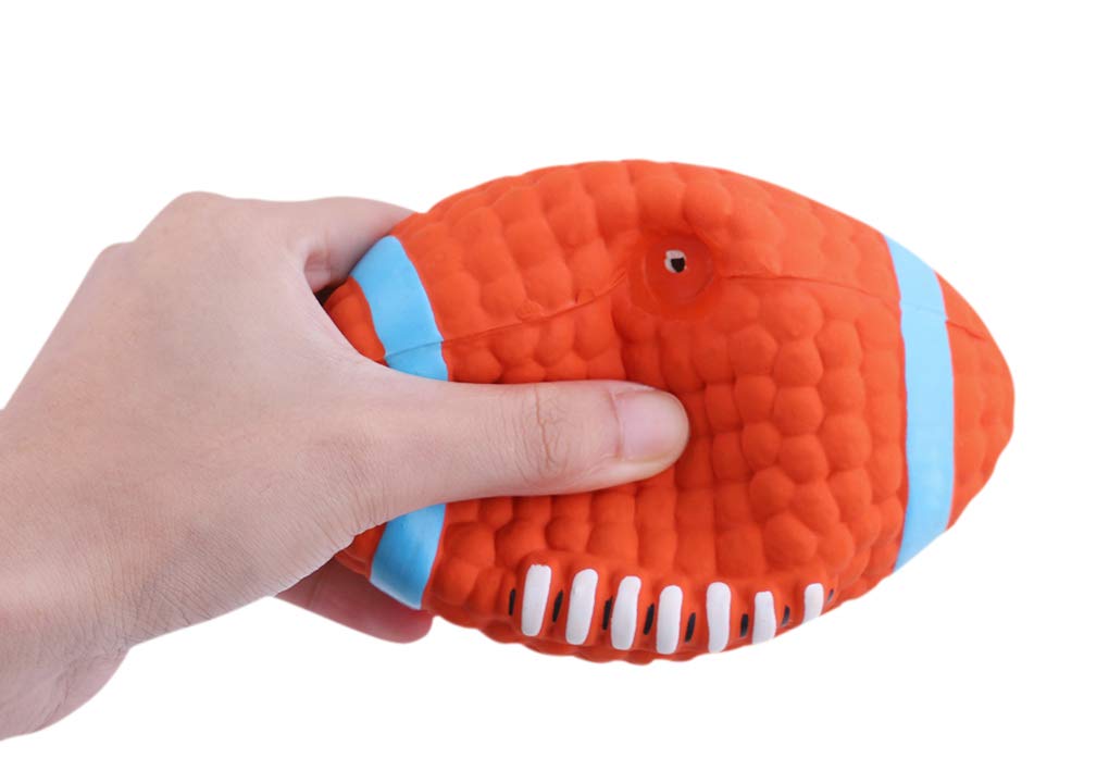 Dog Toys, Indestructible Rubber Puppy Squeaky Chew Toys Durable Dog Teeth Cleaning Squeaker Interactive Training Molar Bite Balls Floating Bouncy Pets Fetch Ball Toys for Small Medium Large Dogs