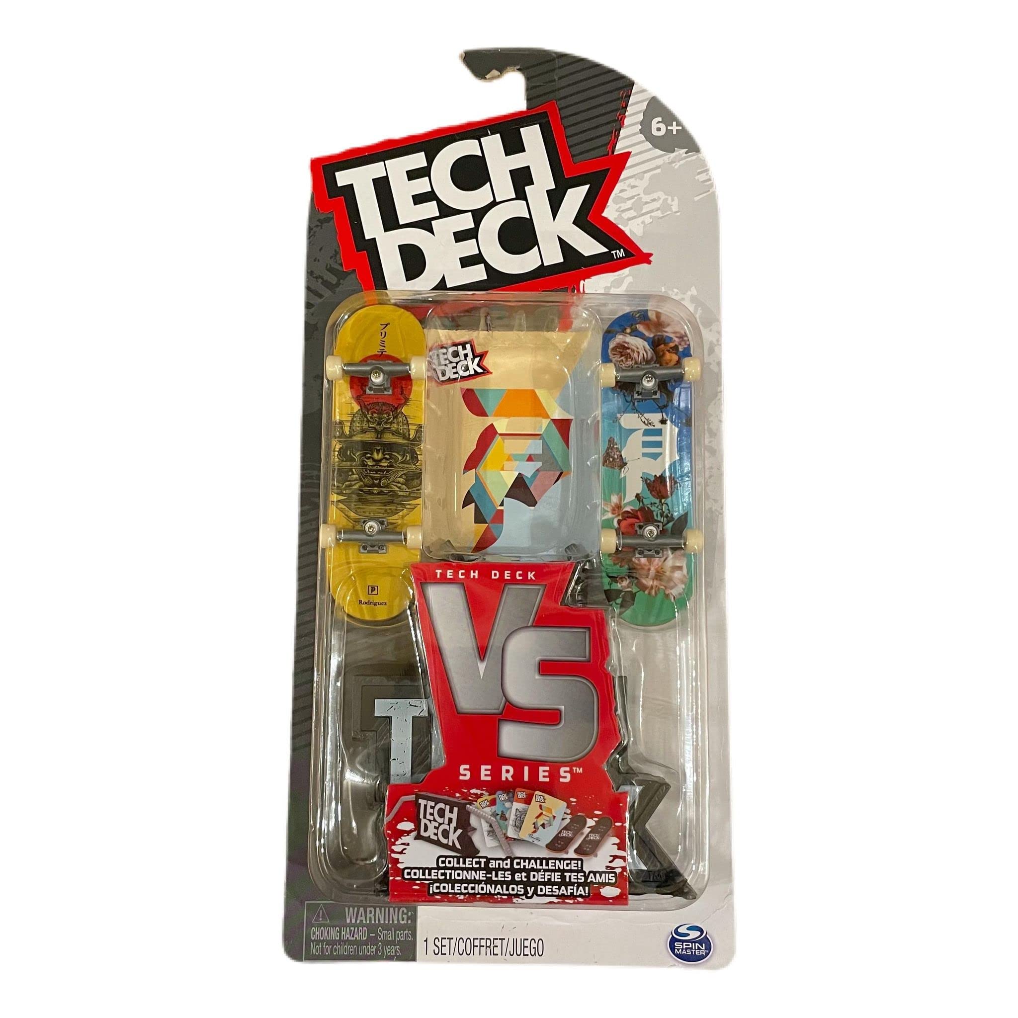 Tech Deck VS Series Sk8shop Mini Skateboard Fingerboard, Obstacle & Challenge Card Set (Primitive)
