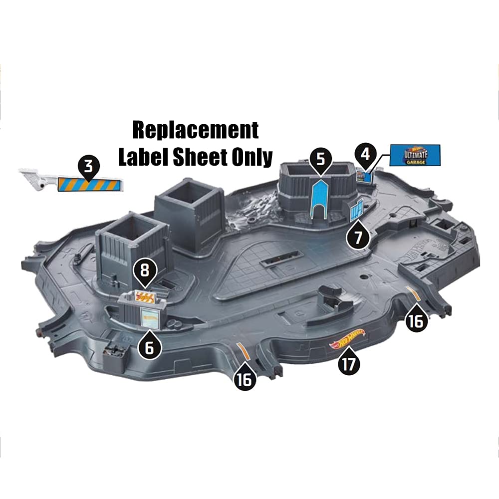 Replacement Stickers for Hot-Wheels City Ultimate Garage GJL14 - Die-Cast Cars Playset ~ Replacement Label Sheet