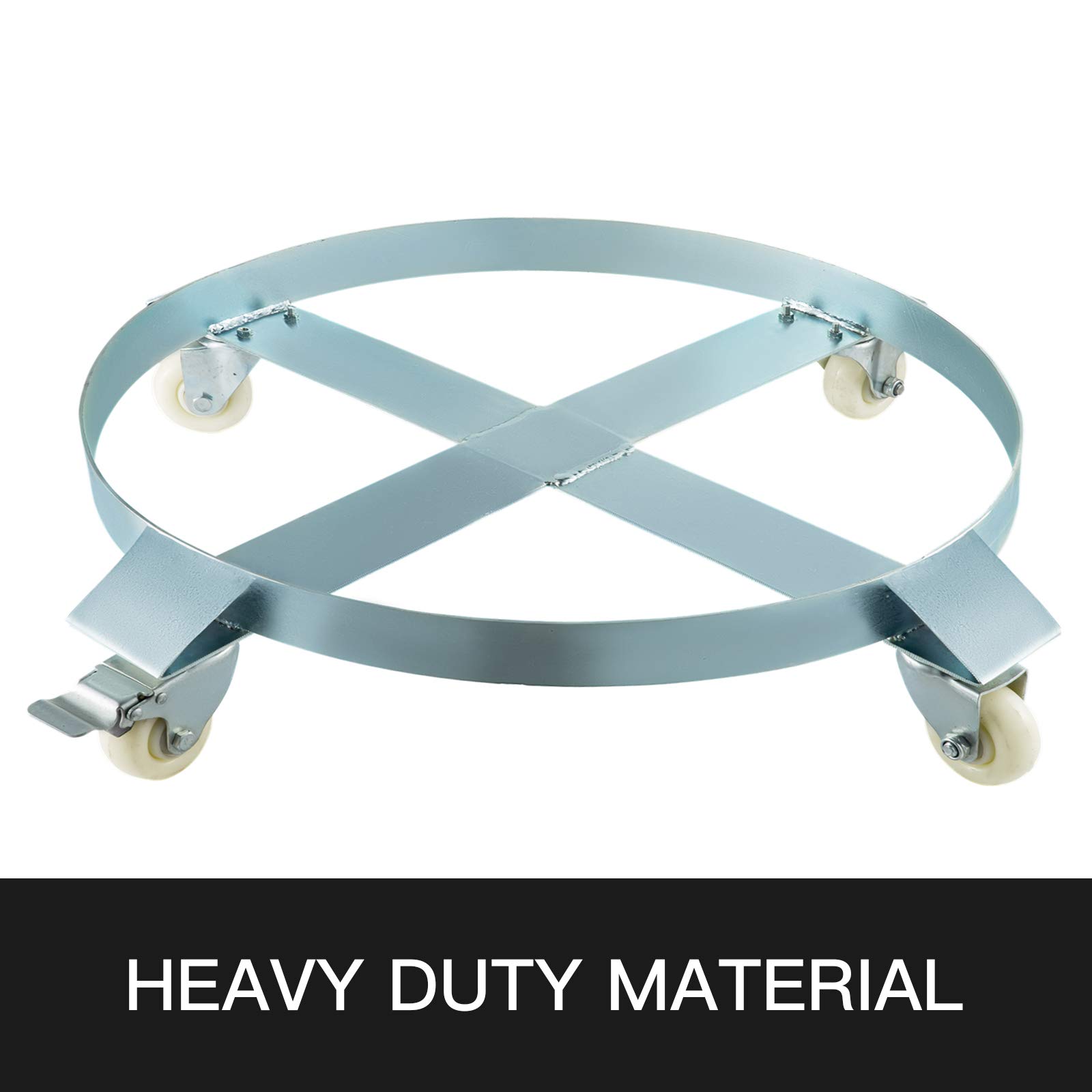 BestEquip Heavy Duty Drum Dolly 4 Swivel Caster Wheel 55 Gallon Steel Frame Non Tipping 2 Pack with Brake