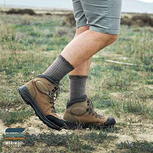 MERIWOOL Merino Wool Hiking Socks for Men and Women β 3 Pairs Midweight Cushioned β Warm n Breathable