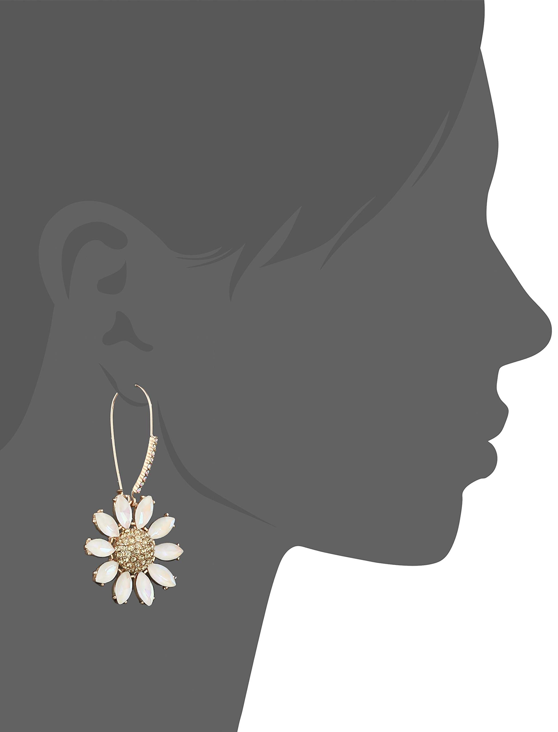 Betsey Johnson Pave Daisy Flower Dangle Earrings