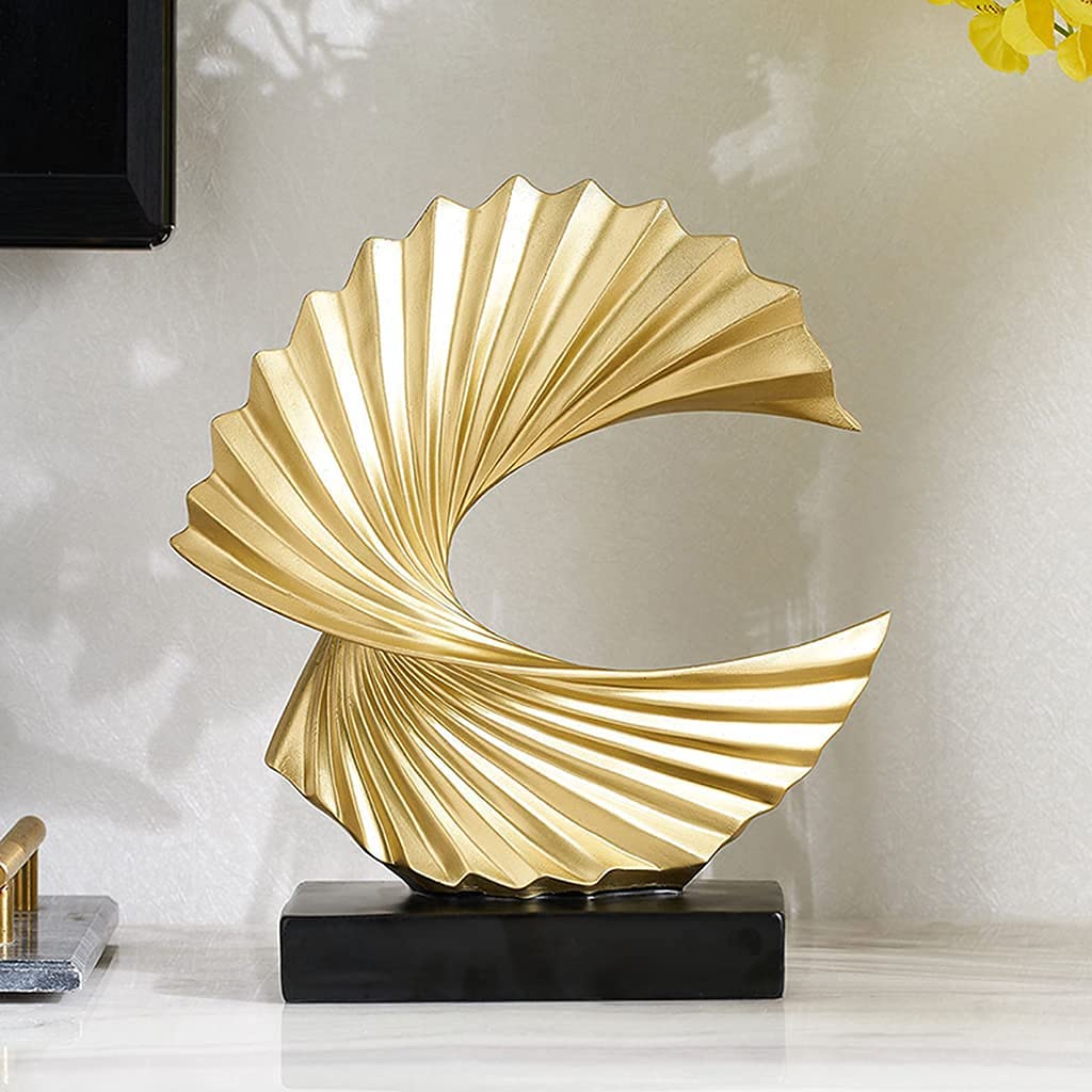 Resin Crafts Art Ornament Abstract Figurines Sculpture Desk Table Statue for Home Bedroom Living Room Garden Office - Golden