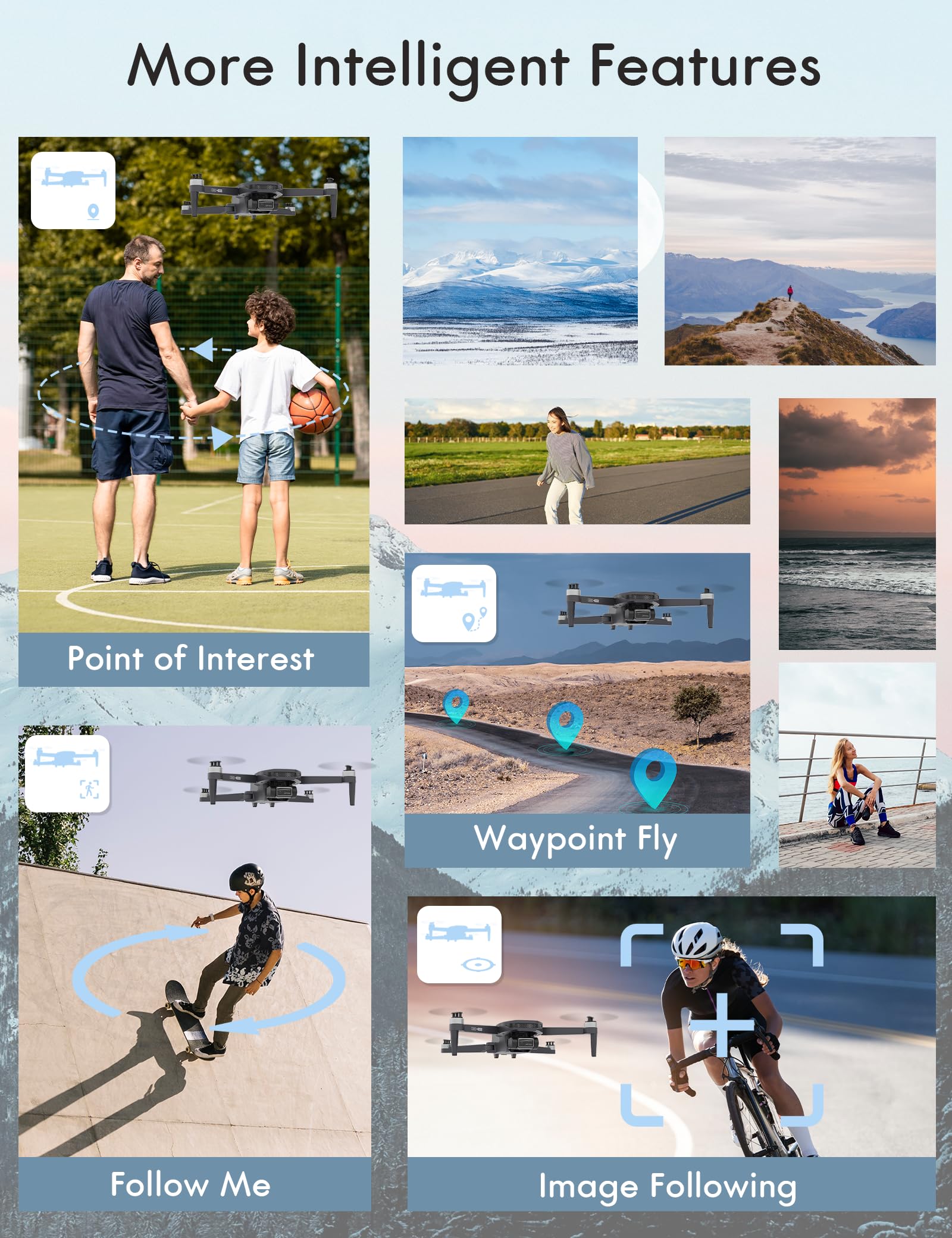 ASPEXEL GPS Drone with Camera for Adults 4K EIS, 2 Axis Gimbal FPV Mini Brushless Motor, Batteries 40 Mins Flight Time, 90° Adjustable Lens, 5G WiFi Transmission, and Intelligent Features, Grey