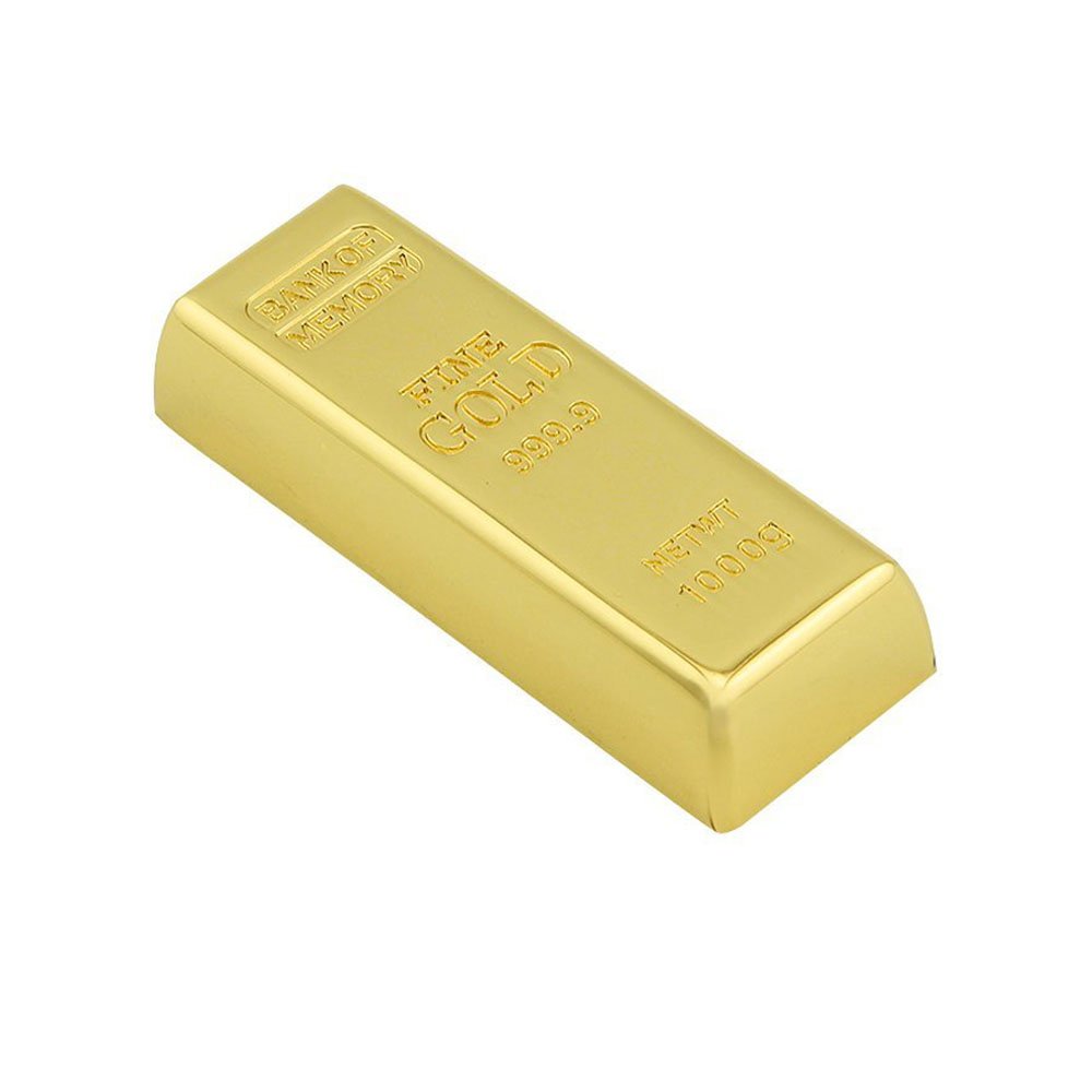 Usbkingdom 64GB USB 3.0 Flash Drive Super Speed Novelty Metal Bullion Gold Bar Shape Pendrive Memory Stick Thumb Drives Flashdrive USB Flash Disk
