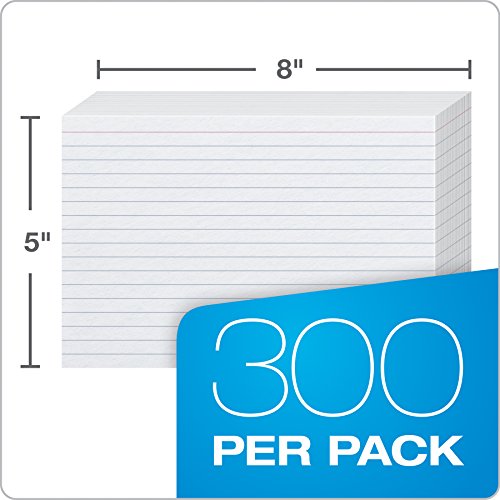 Oxford Ruled Index Cards, 5" x 8", White, 300 pack (10003EE)