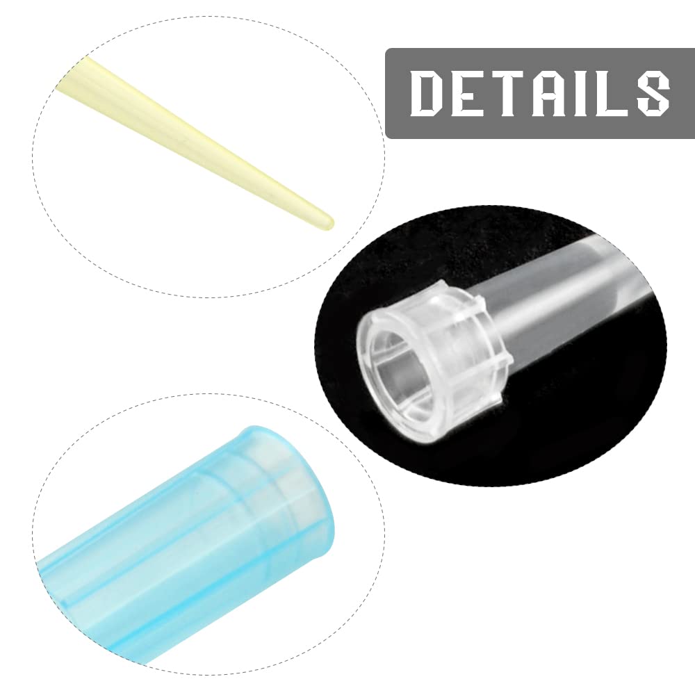 TOVOT 1500PCS Laboratory Universal Pipette Tips 3-Size Plastic Liquid Pipette Tips 10ul 200ul 1000ul (Yellow Blue Clear)