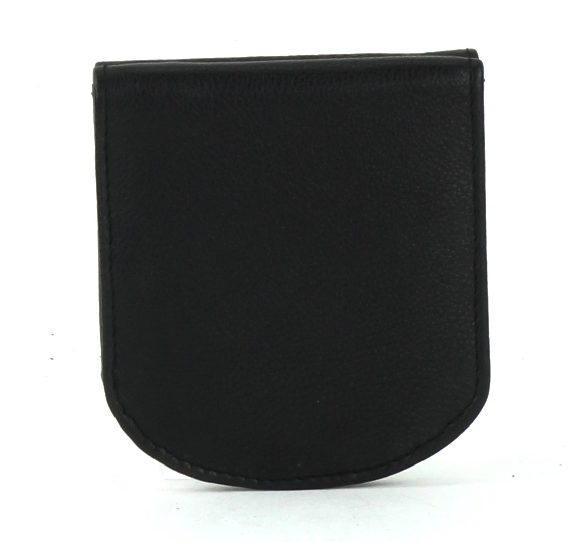 Leather Impressions Taxi Wallet - Soft Leather, Compact & Snap Pocket on Front, Folding Wallet, Small ID Cards & Coins Holder, Pouch for Men & Women, Coin Case (Leather, Black)