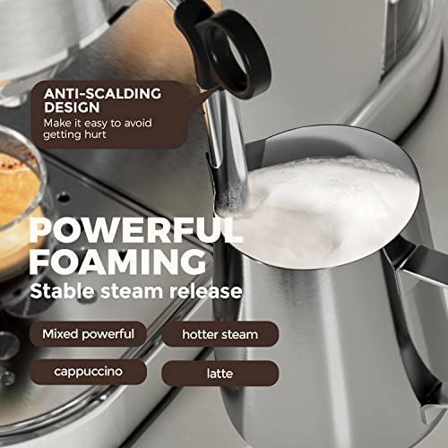 JASSY Espresso Maker 20 Bar Cappuccino Coffee Machine with Milk Frother for Espresso/Cappuccino/Latte/Mocha for Home Brewing with 35 oz Removable Water Tank/1450W