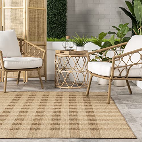 nuLOOM Sandee Casual Plaid Indoor/Outdoor Area Rug, 8' x 10', Beige