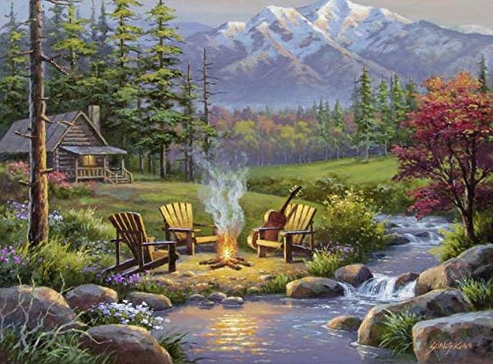 Ravensburger Riverside Livingroom Puzzle - Part of Great Outdoors Series | Unique 300 Piece Challenge for Adults | Softclick Technology Eco-Friendly Materials