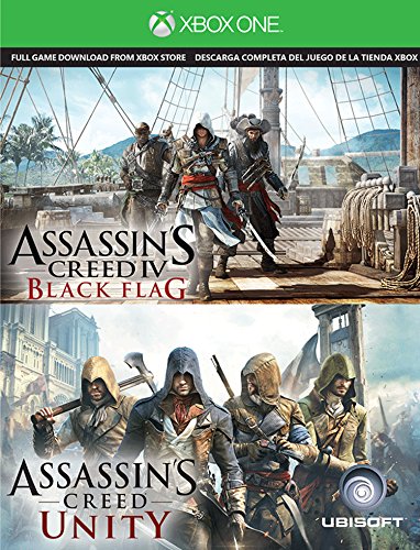 Assassin's Creed IV Black Flag & Assassin's Creed Unity Digital [Xbox One] Download Card 2 Game Bundle
