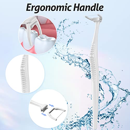 Dental Floss Picks, Clean Dental Flossers Kit with 1 Handle and 120 Extra Strength Refills