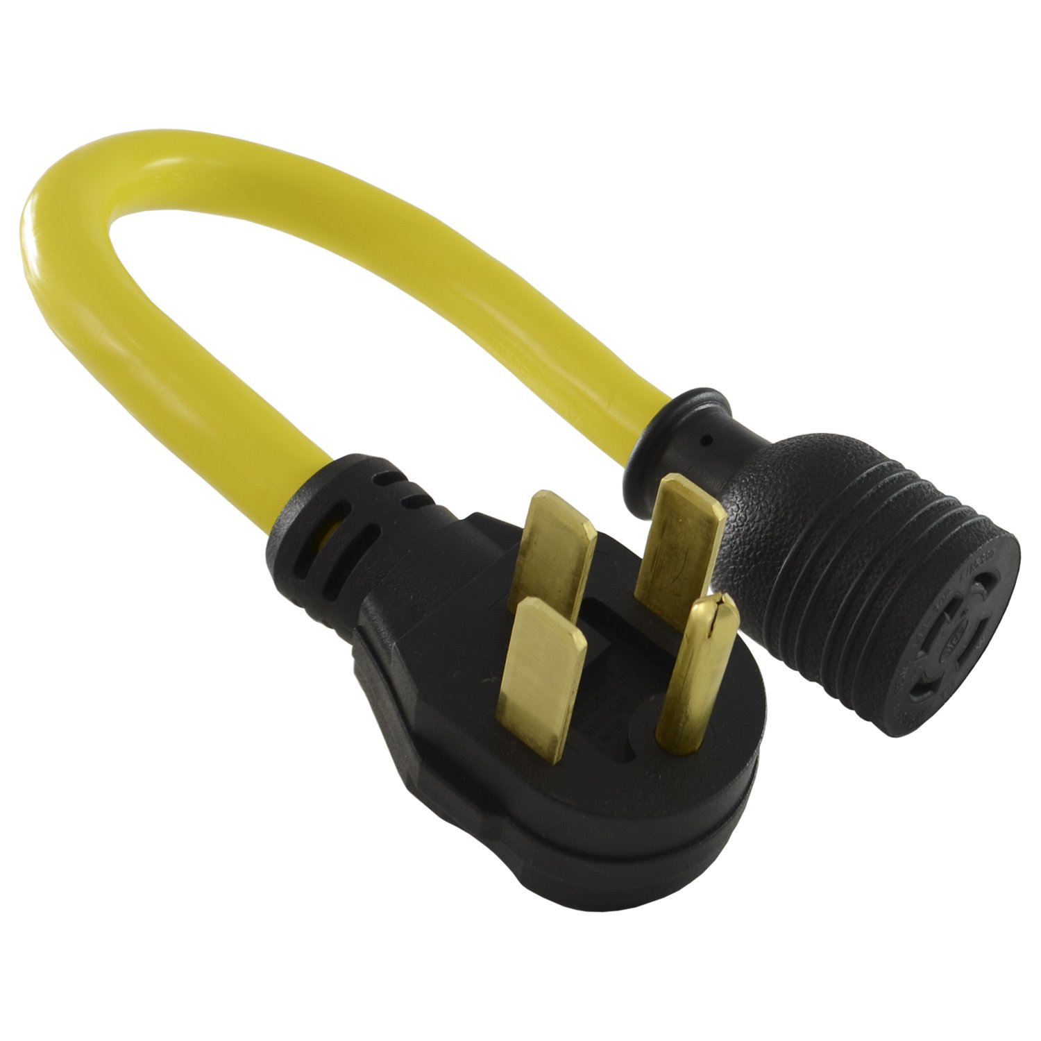Conntek 14335 1.5-Foot Adapter 50 Amp 14-50P Male Plug To L14-30R 30 Amp 125/250 Volt Locking Female Connector, Black