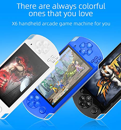 LKTINA 8GB 4.3’’ 1000 LCD Screen Handheld Portable Game Console, Media Player with Camera Built in 1200+Real Video Games, for gba/gbc/SFC/fc/SMD Games, Best Gift for Kids and Adults -White